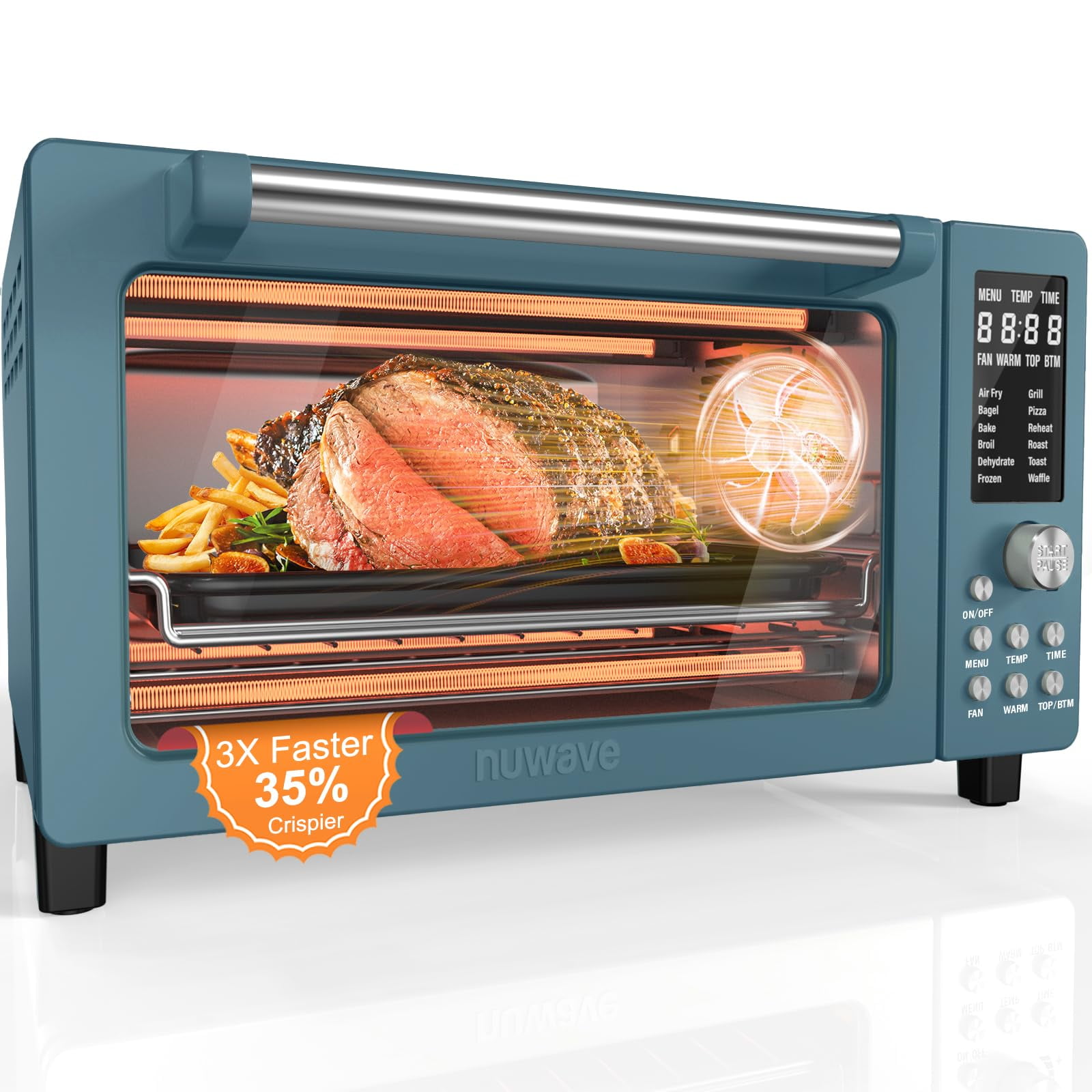 Nuwave Bravo Pro Smart Air Fryer Toaster Oven Combo, Airfryer Convection Oven Countertop, 12-in ...