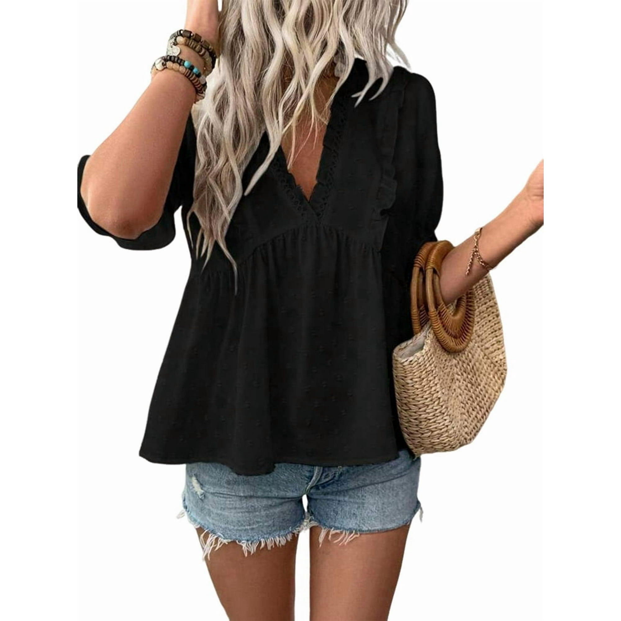 Click here for Unbranded Womens Summer Short Sleeve Babydoll Top... prices