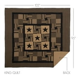Primitive Quilt Black Check Appliqued Stars Bedroom Decor TCC Brands ...