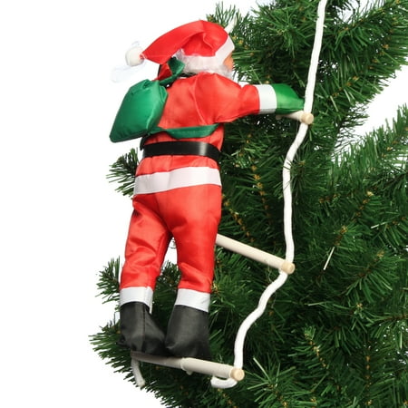 Santa Claus Climbing with Rope Ladder Christmas Tree Hanging Home Party ...