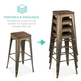 Best Choice Products Set of 4 All-Weather 30in Stackable Backless Steel ...
