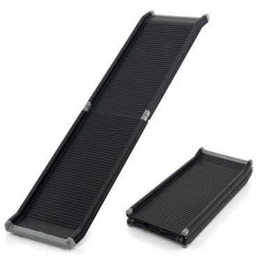 Pefilos Foldable Plastic Dog Ramp, 60" Lightweight Portable Pet Stairs ...