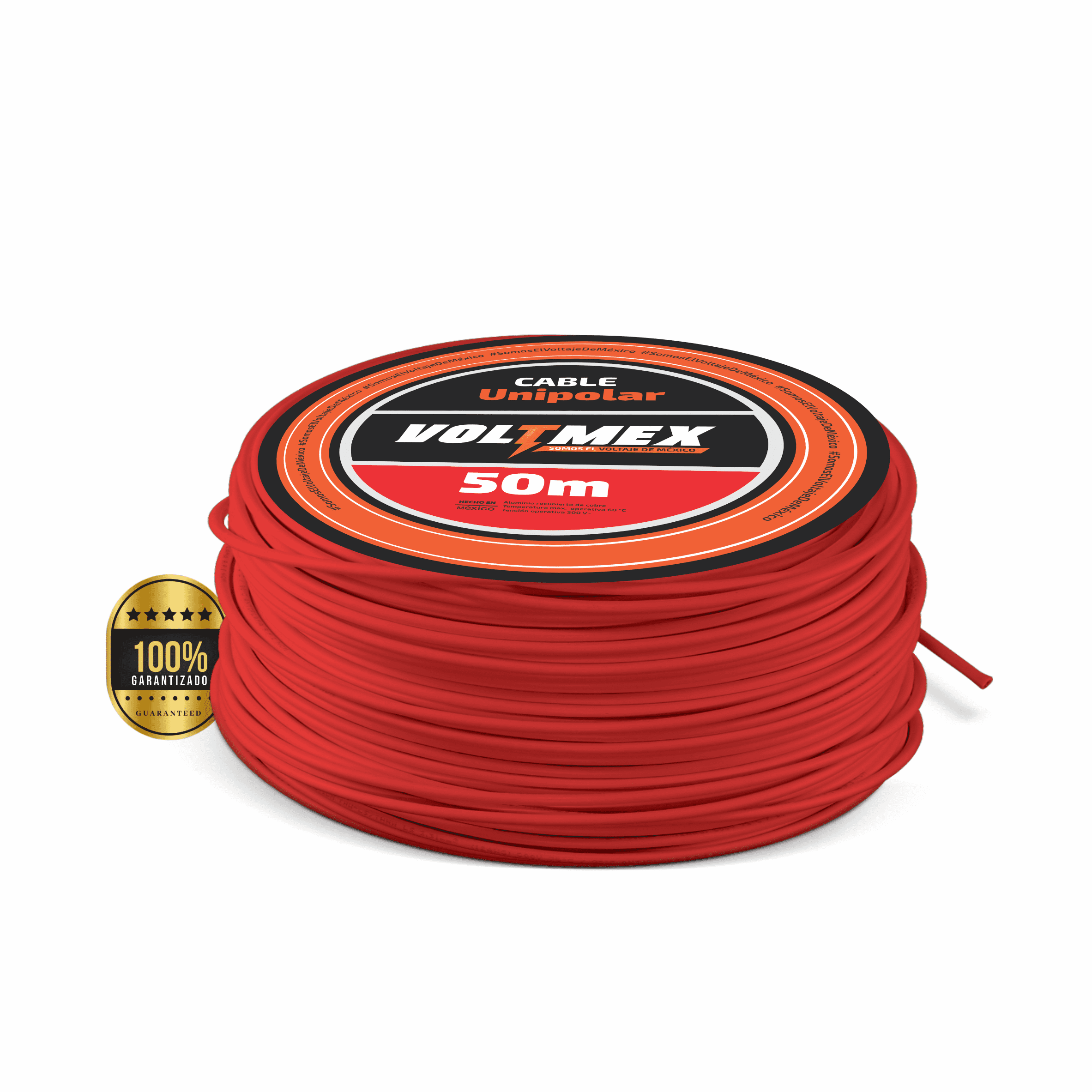 Cable Eléctrico Thw Calibre 8 rollo con 50 metros Voltmex Rojo | Bodega ...