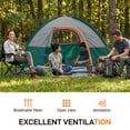 JIOABL 4 Person Dome Camping Tent with Rainfly, Waterproof Polyester ...