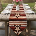 Brown Red Star Western Table Runner Linen Burlap Table Runner 60 Inches ...