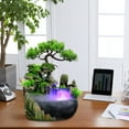 Miumaeov Resin Desktop Atomizing Rockery Fountain Waterfall+LED Lamp ...