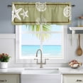 Kitchen Curtain Valances for Windows,Ocean Starfish Coral Shell Conch ...