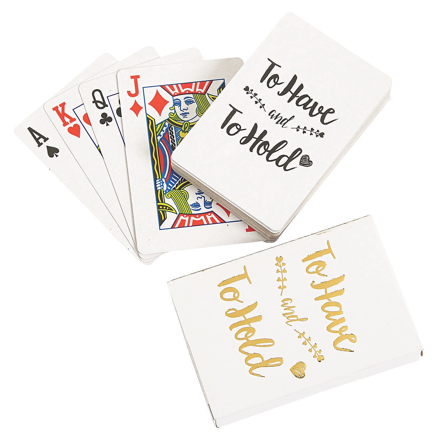 To Have/To Hold Gold Foil Playing Cards - Party Favors - 12 Pieces ...