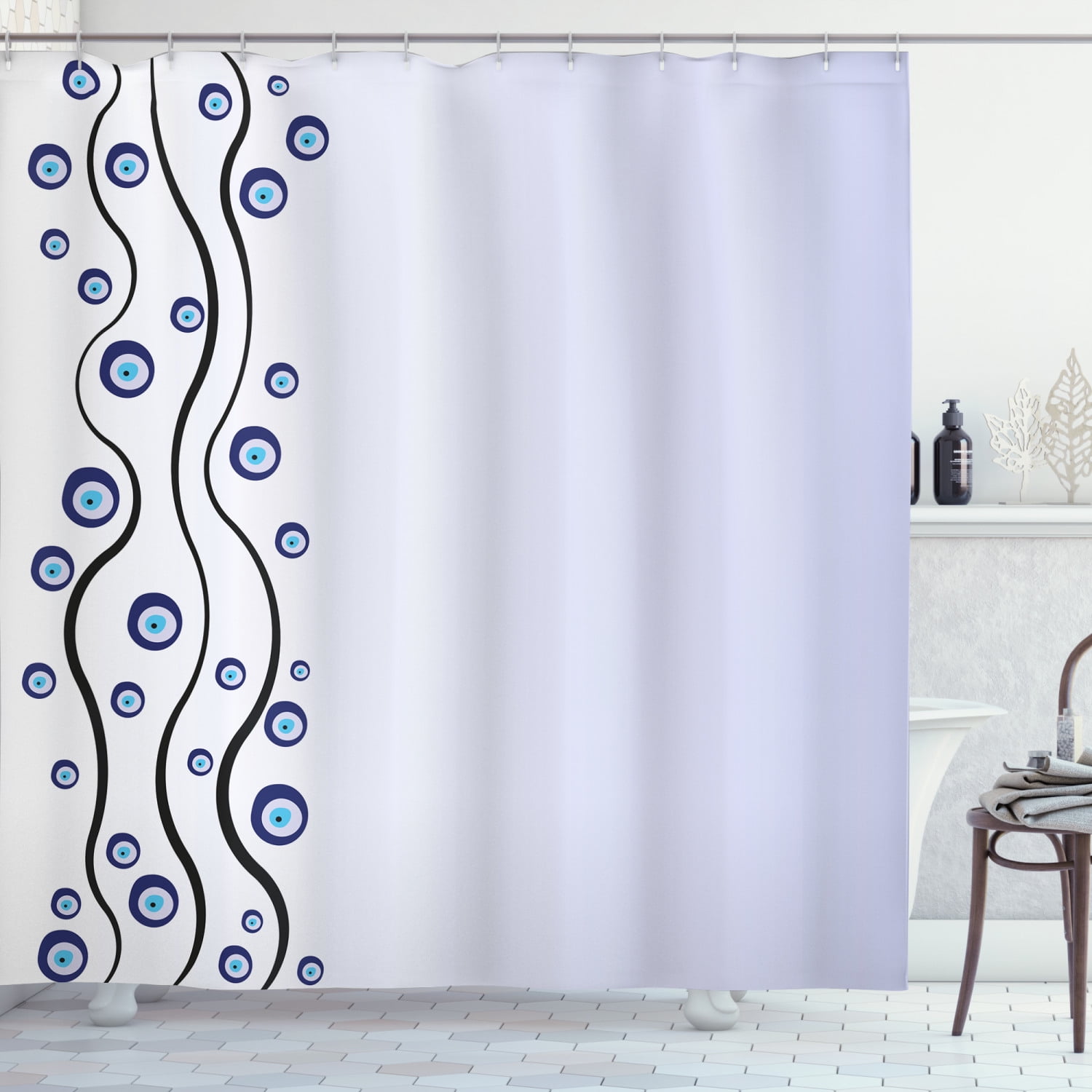 Ambesonne Evil Eye Shower Curtain, Eye Shape Shape Lines, 69"Wx75"L ...