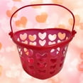 Heart Shaped and Slotted Baskets with Handles (2 PINK & 2 RED) 6.875x8 ...