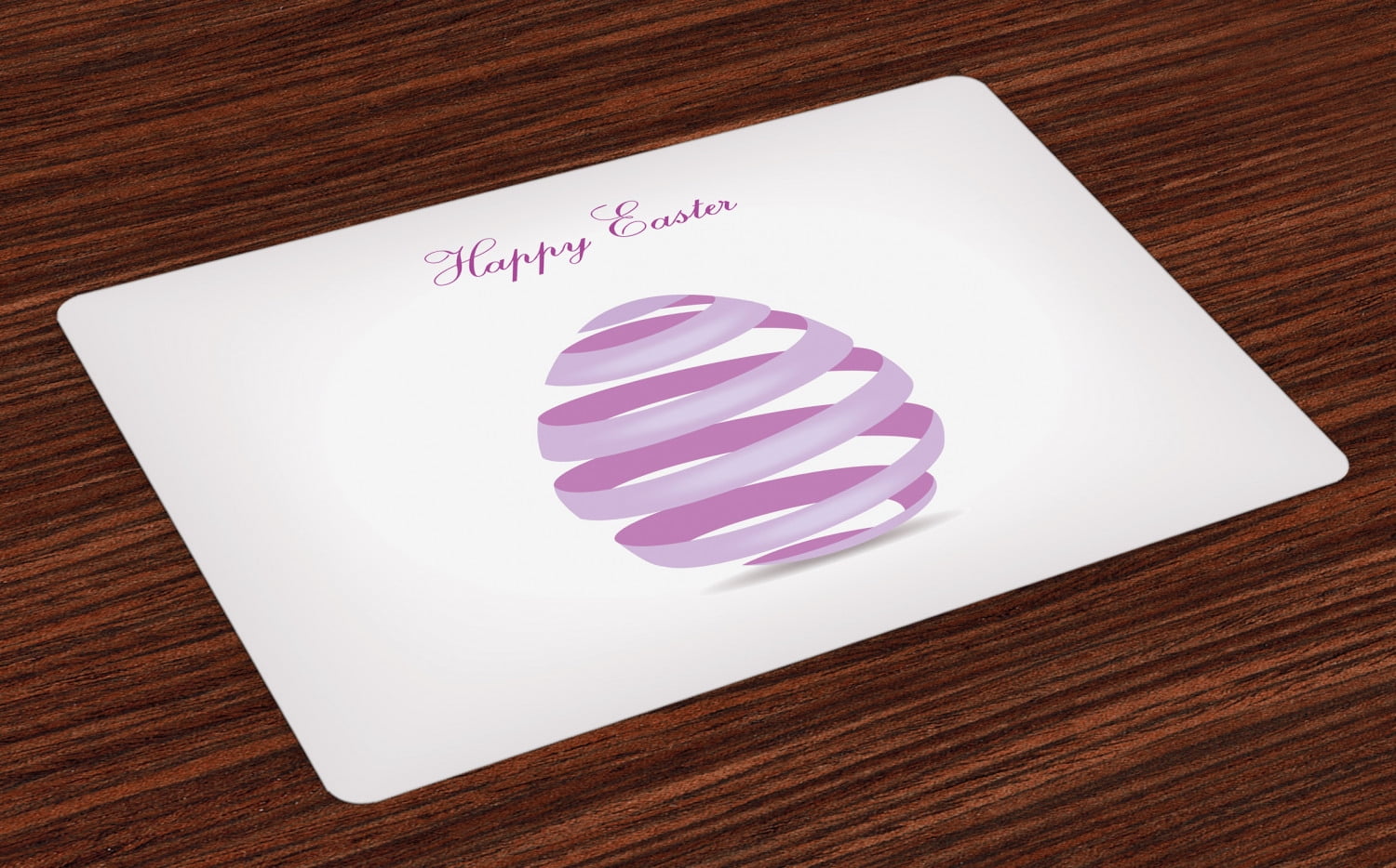 Ambesonne Easter Place Mats Set of 4, Ornate Ribbon Egg Shape, Standard ...