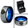 Tungsten Diamond Gemstone Adamantine Isometric Crystal Band Ring 8mm ...
