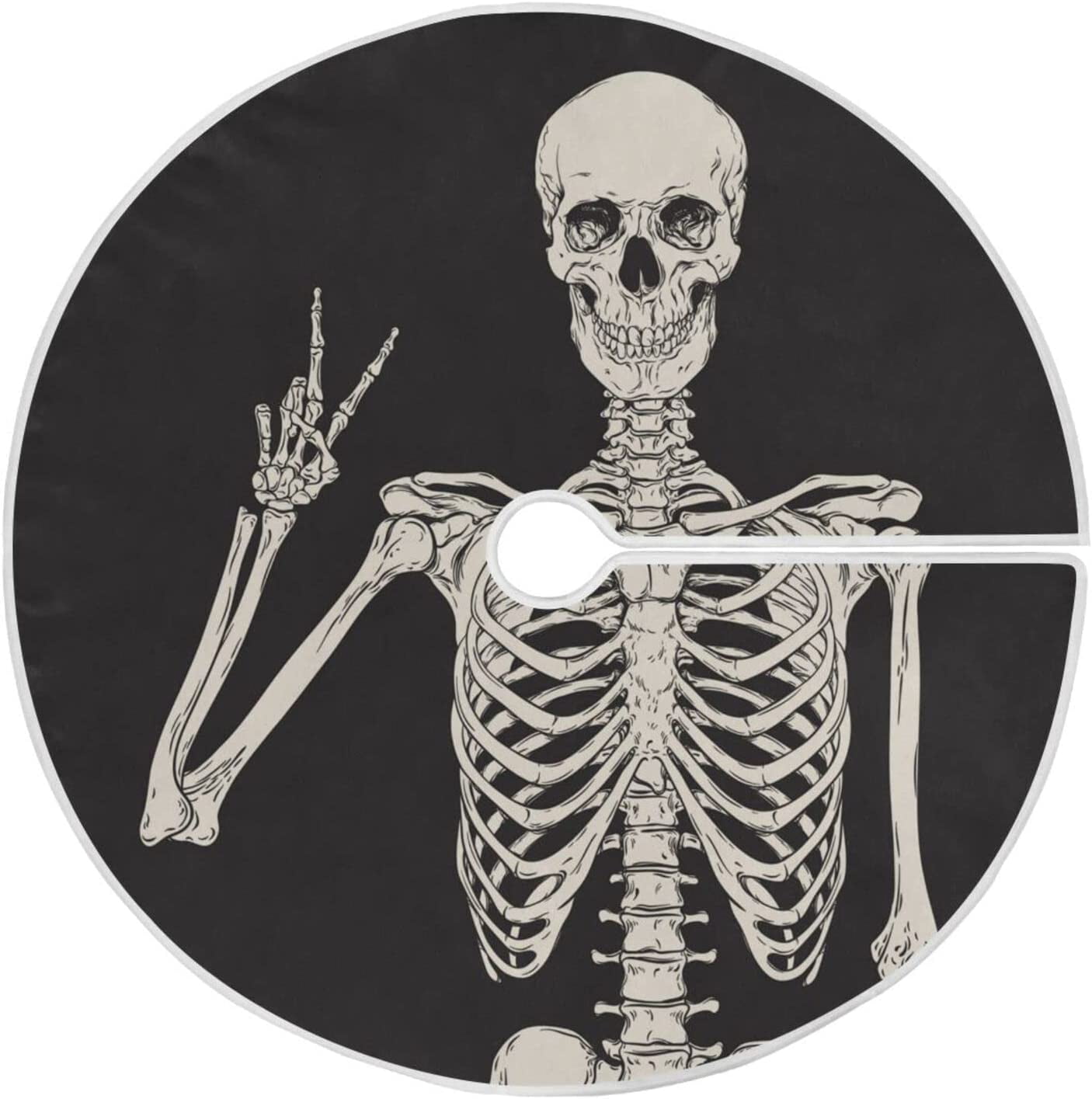 ZHANZZK Human Skeleton Pattern Xmas Christmas Tree Skirt Stand Mat for ...