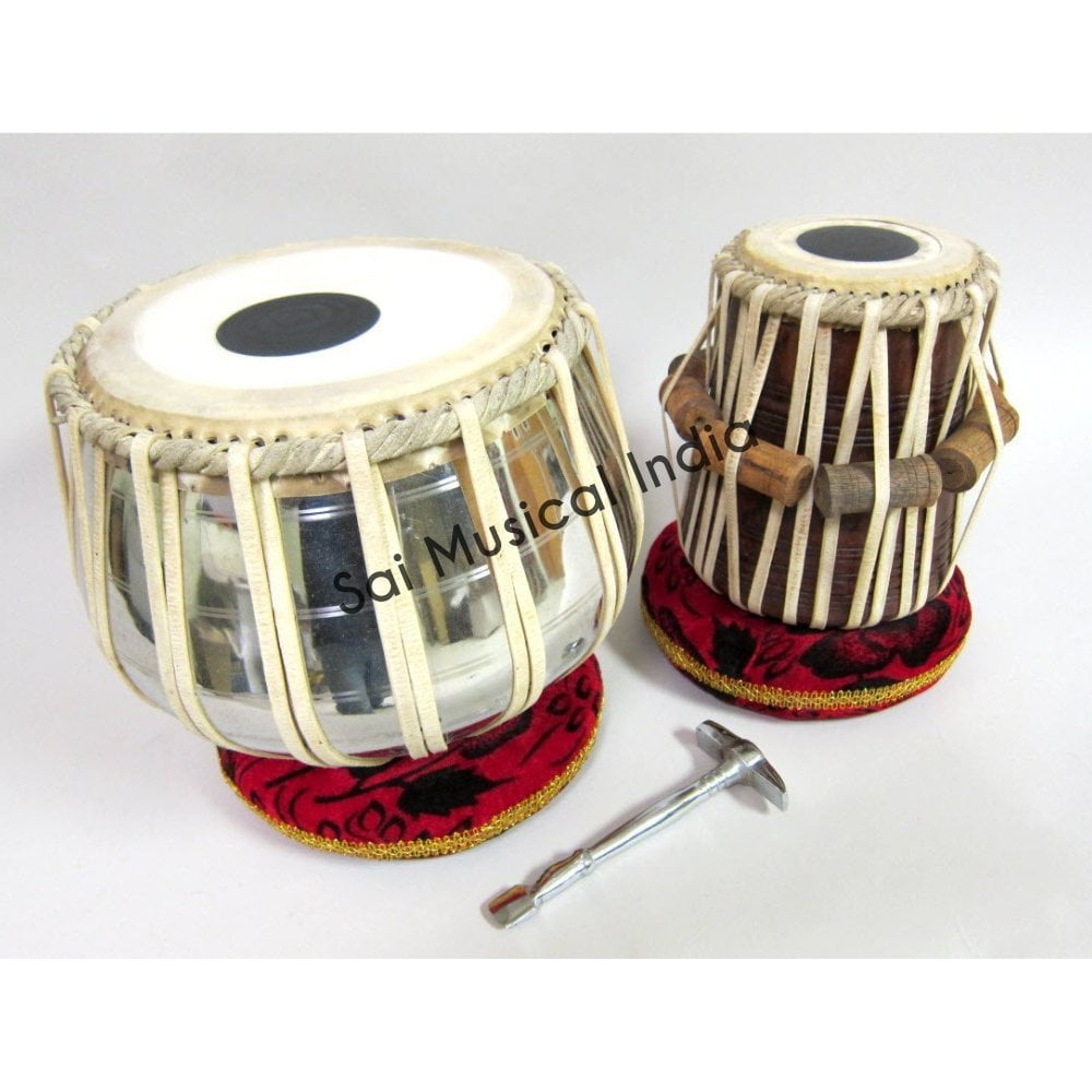 SAI Musicals Tabla Set, Basic Tabla Drums Set, brass Bayan, Dayan with ...