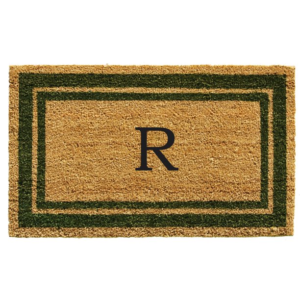 Sage Green Border Monogram Doormat (Letter R) - Walmart.com