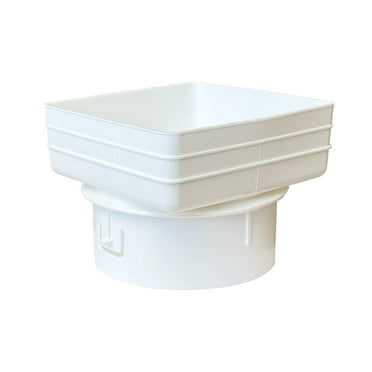 Plastic Universal Downspout to Drain Tile Adapter (4X4X4 WHITE ...