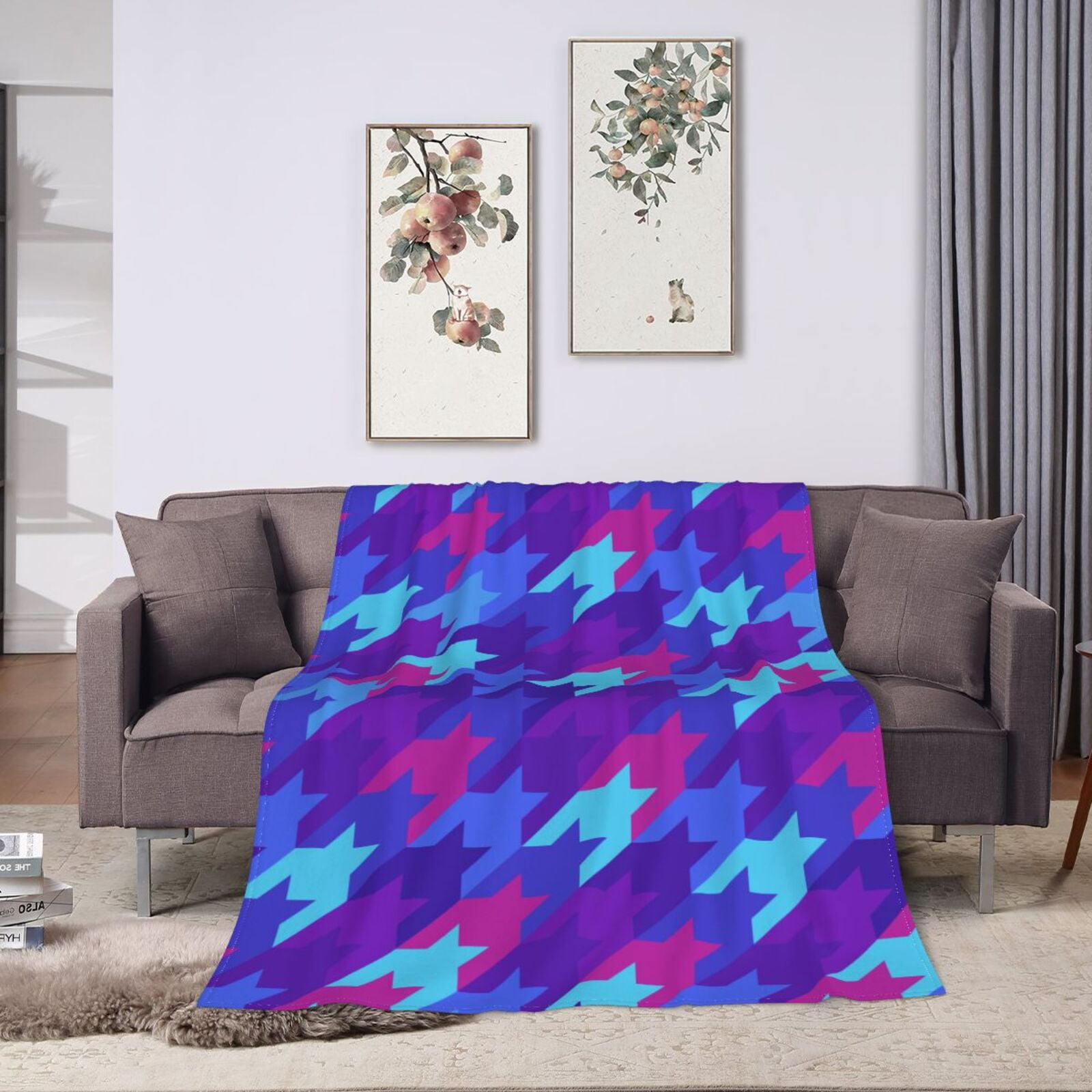 ZNDUO Purple Classical English Checkered Pattern Throw Blanket ...