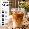 100 Sets – 32 oz Clear PET Plastic Cups with Lids and Straws, Durable ...