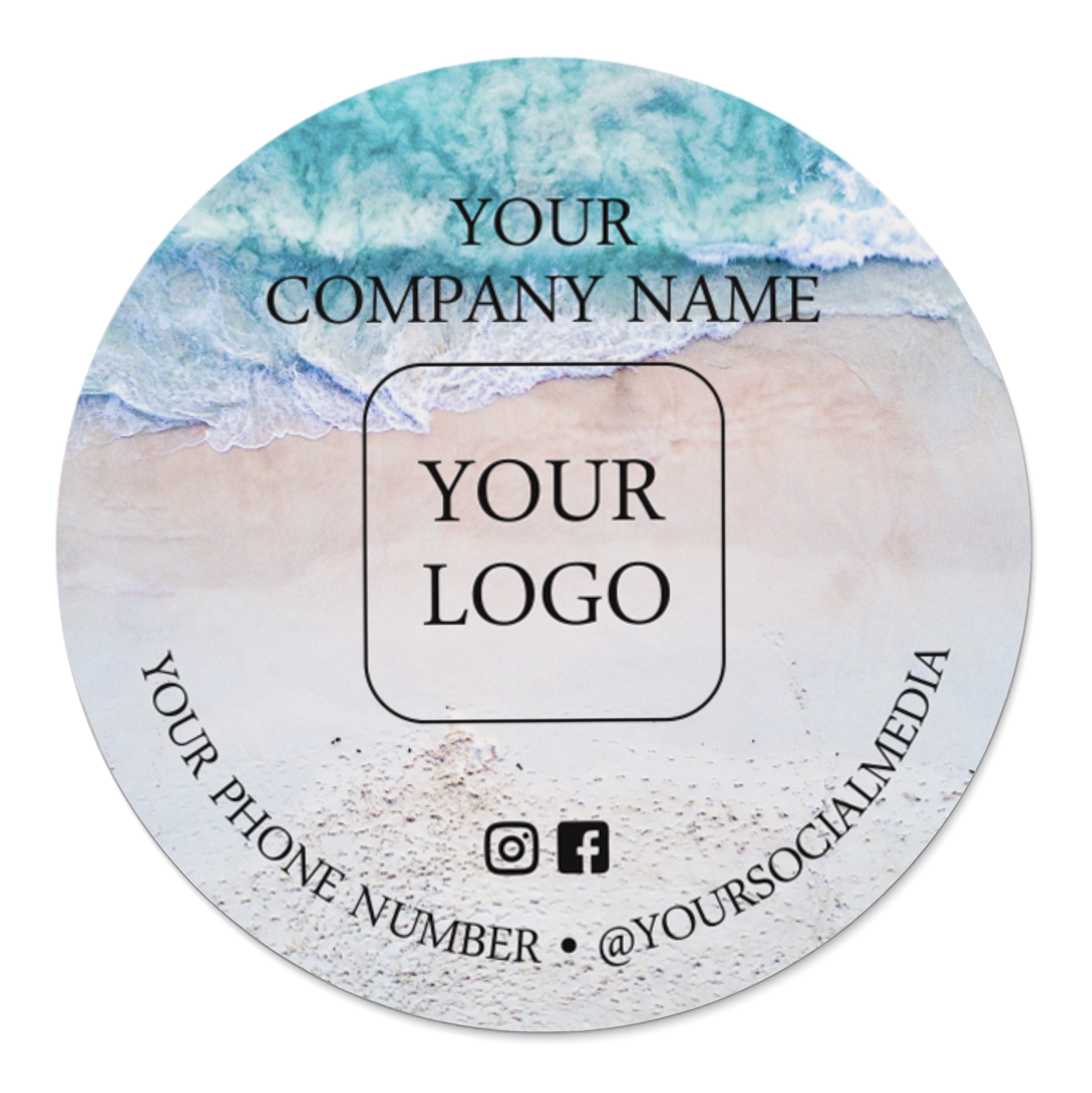 Printtoo Label Stickers for Small Business -50 RoundCustom Vinyl ...