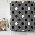 Bathroom Shower Curtain Black and White Polka Dots Gray Waterproof ...