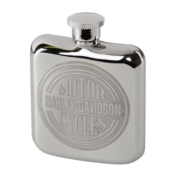 Harley-Davidson Engraved Circle H-D Logo Stainless Steel Hip Flask ...