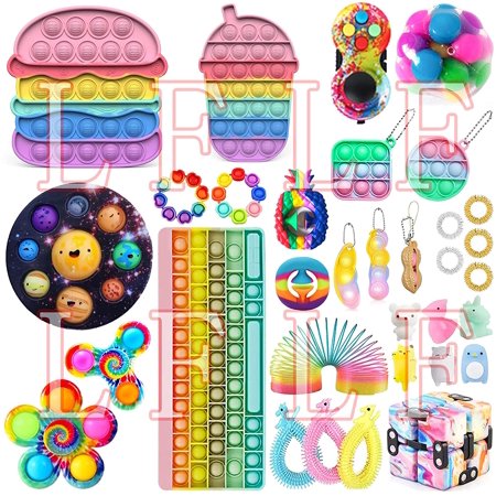 Fidget Toys Set, Fidget Pack, Sensory Relieves Stress Anxiety Squeeze Toy for Kids Teens Adults ...