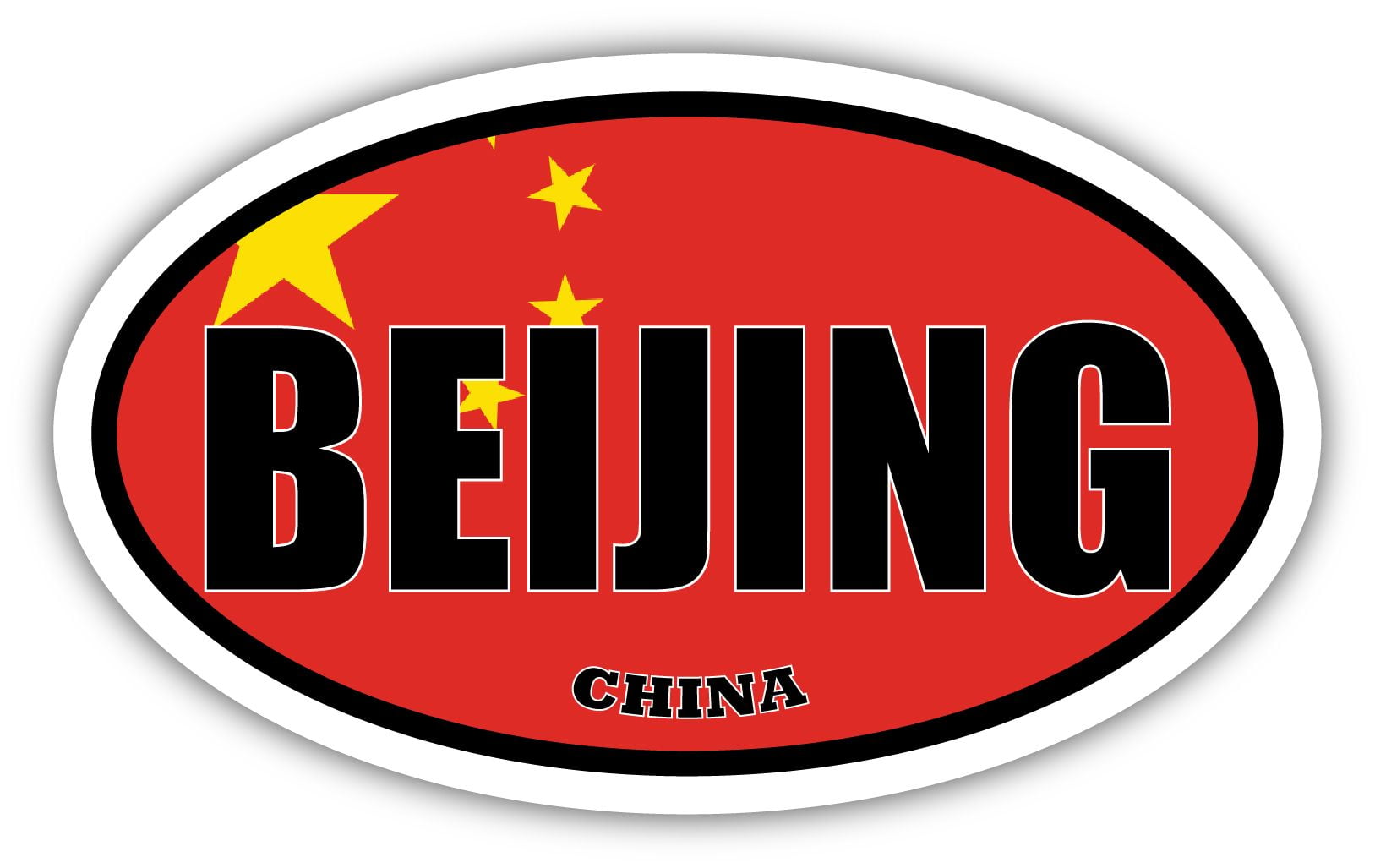 Beijing China Flag Oval Decal Vinyl Bumper Sticker 3x5 inches - Walmart.com