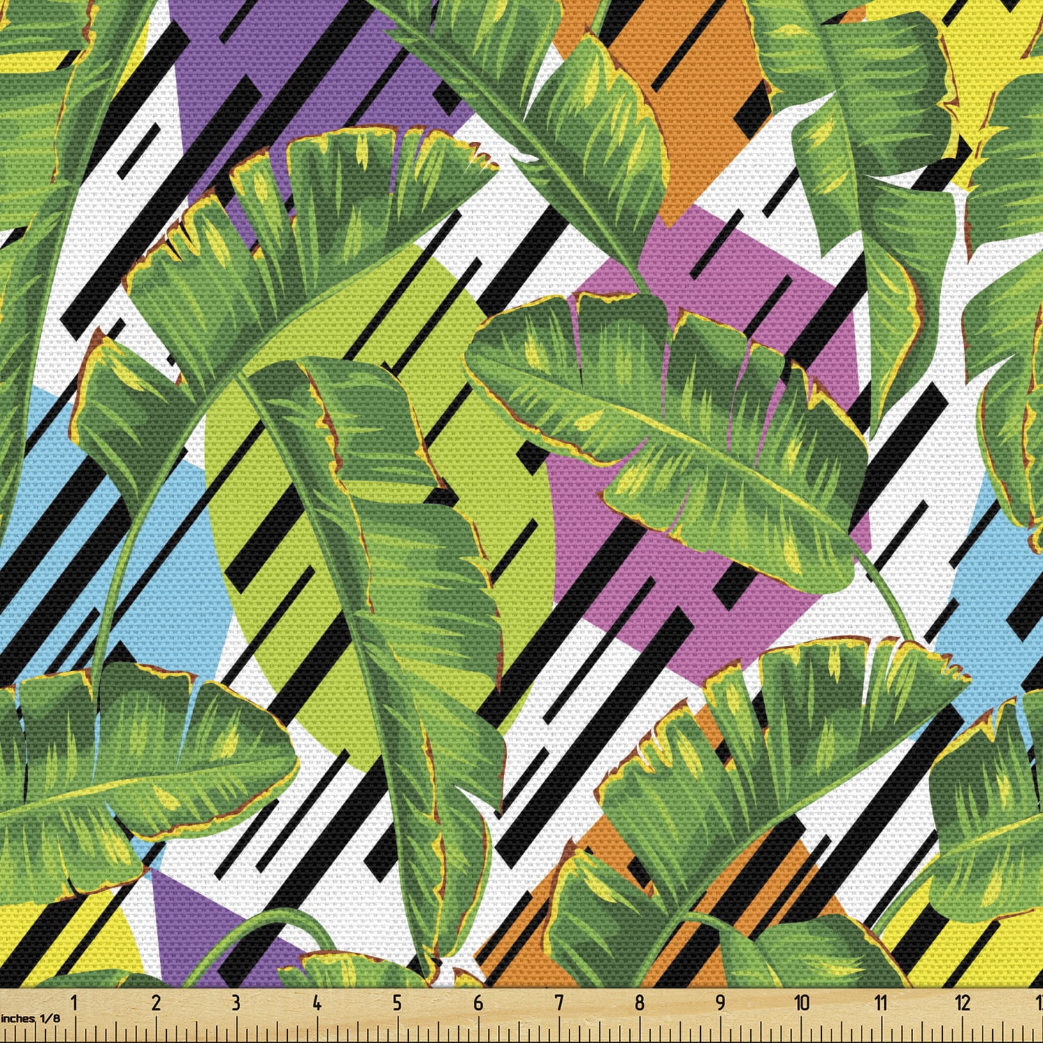 Tropical Fabric by the Yard, Pattern of Colorful Illustration of Big ...