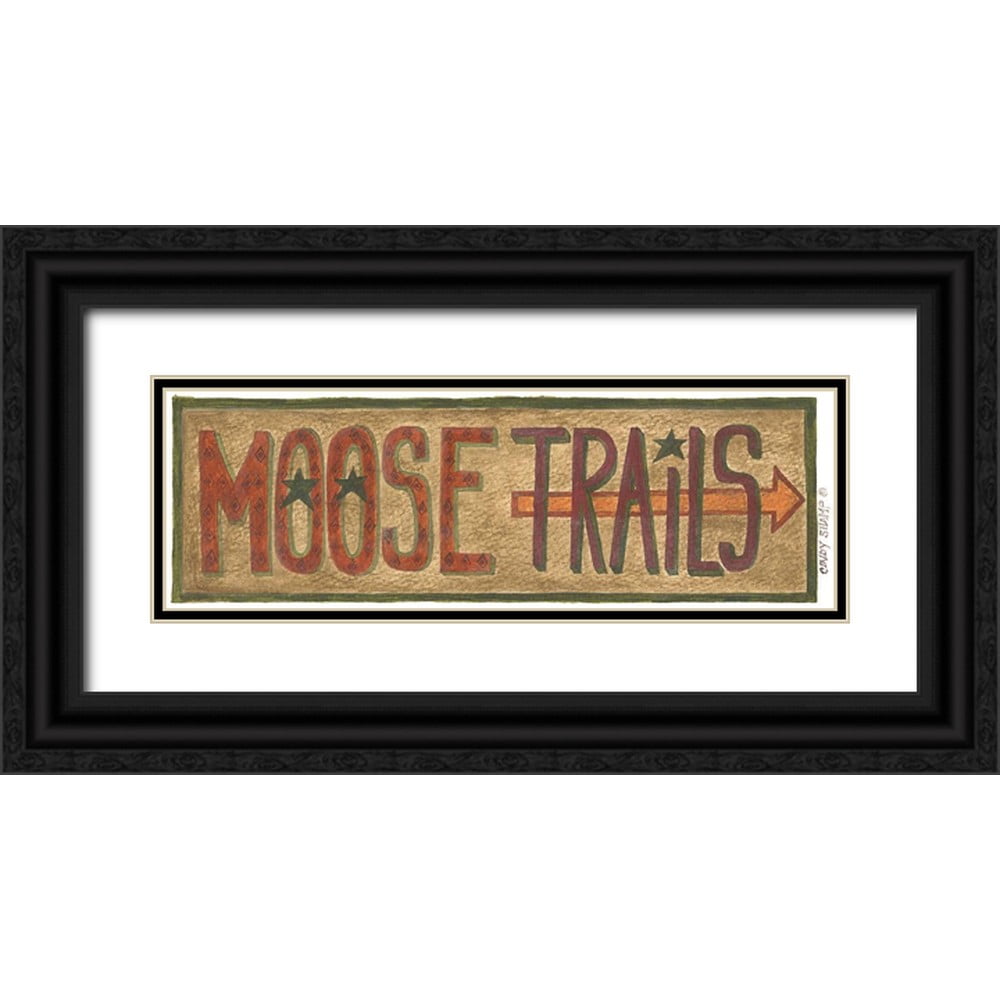 Shamp, Cindy 18x9 Black Ornate Wood Framed with Double Matting Museum ...