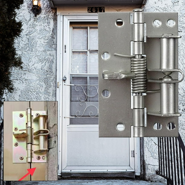 Metal Spring Door Hinge, Self Closing Automatic Tension Loaded Closer ...