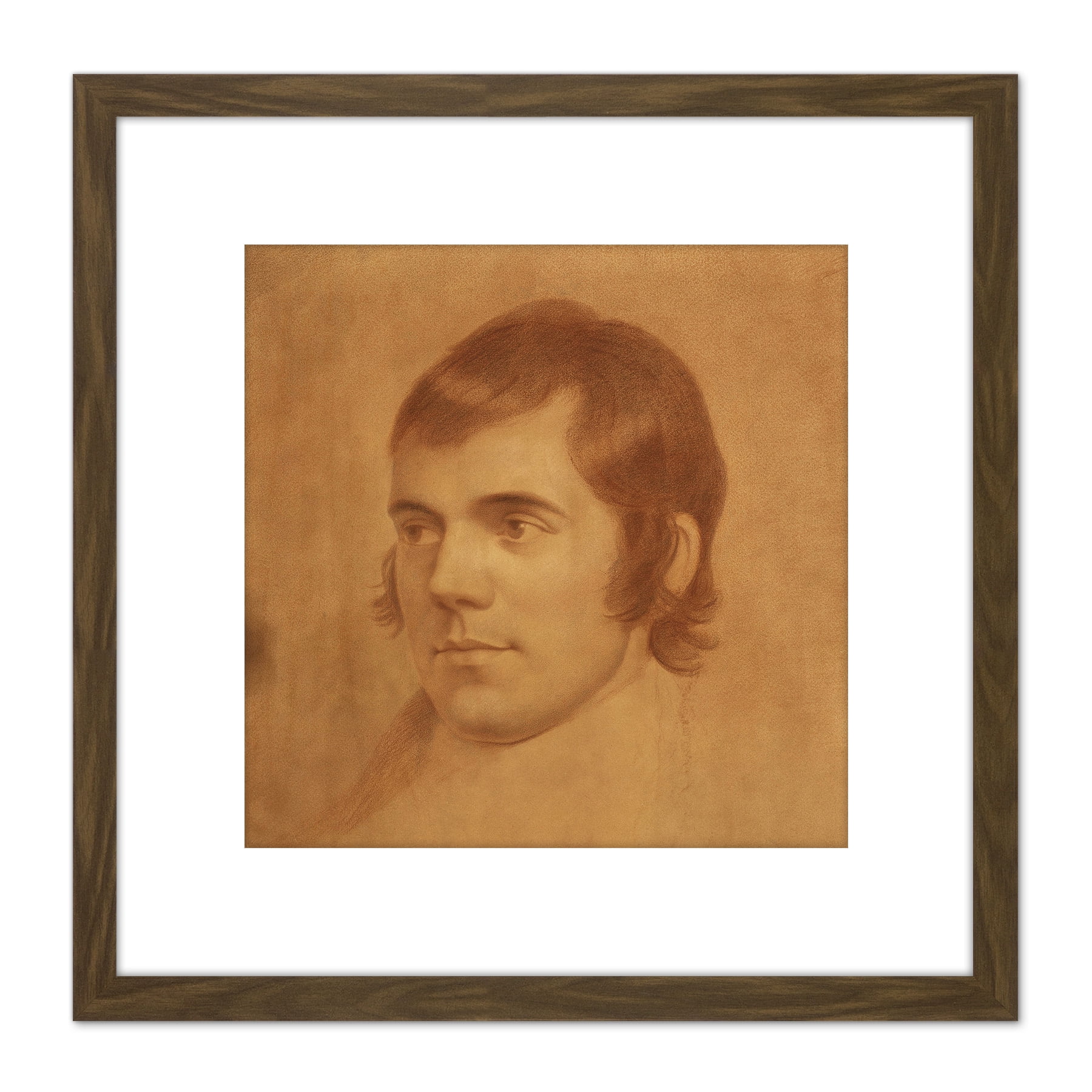 Skirving Portrait Scottish Poet Robert Burns Drawing 8X8 Inch Square ...