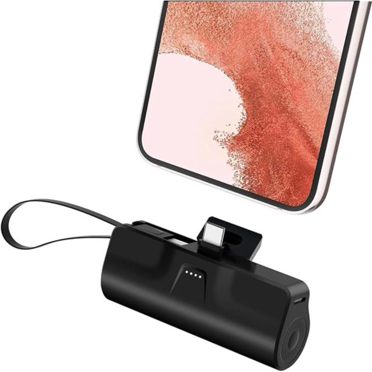 OWNTECH Slim 5000mAh Power Bank: Built-in USB-C & iOS Plug, Compatible ...