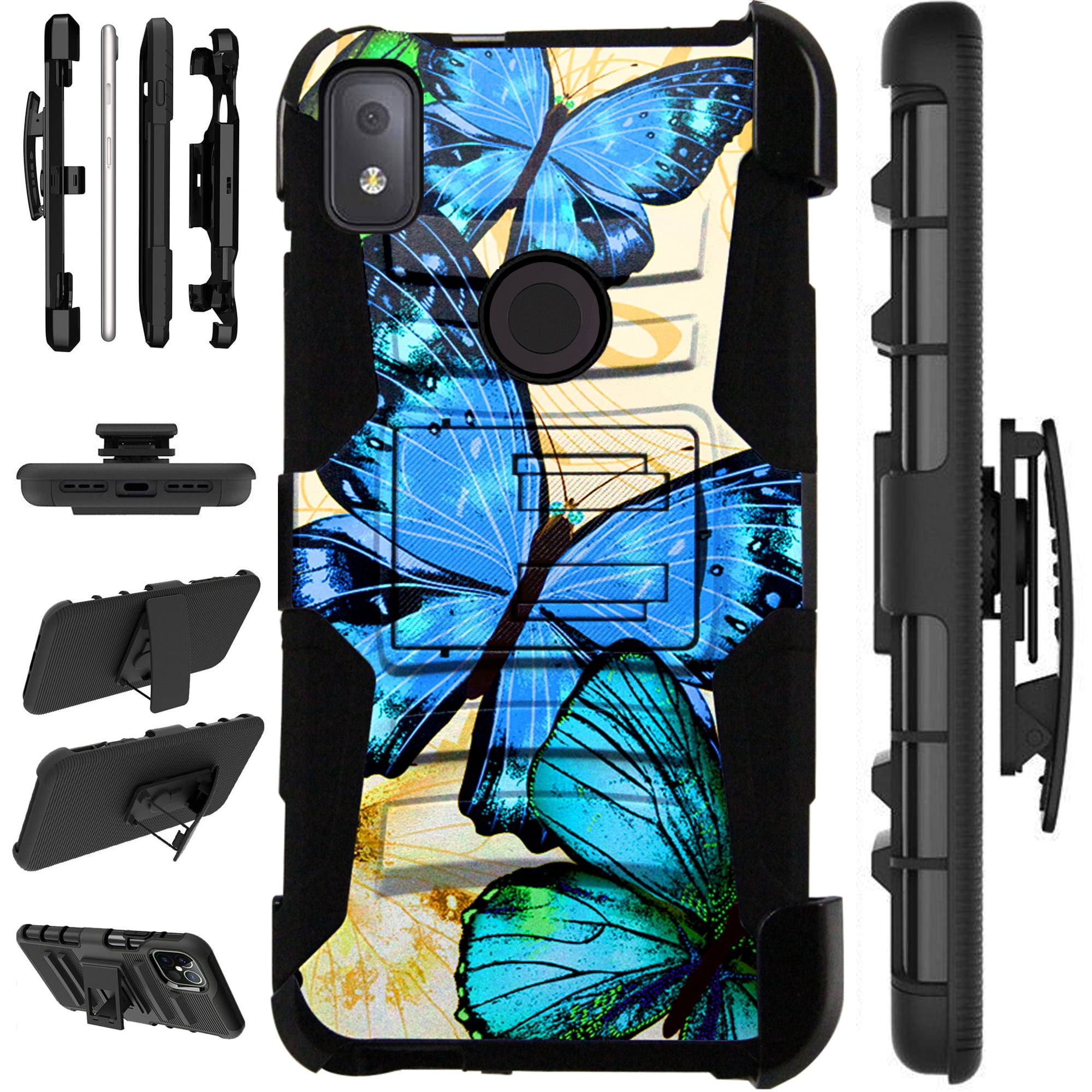 Compatible with T-Mobile REVVL 4 Hybrid LuxGuard Holster Phone Case ...