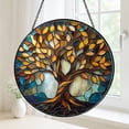 Colorful Tree Stained Glass Style Ceramic Ornament – Nature Inspired ...