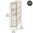 mDesign Slim Storage Tower Stand for Small Spaces, 4 Fabric Drawers ...