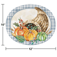 Decadent Cornucopia Oval Thanksgiving Dinner Paper Plates 9.25"x12 ...