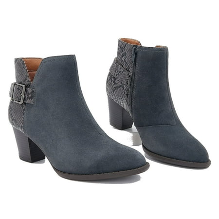 Vionic Naomi Womens Suede Snake-Print Water-Resistant Boo Shadow - 8 ...