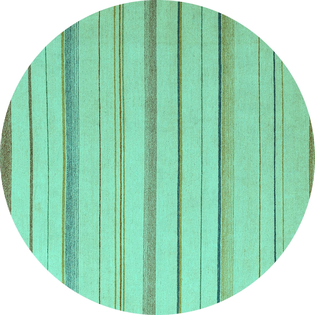 Ahgly Company Indoor Round Solid Turquoise Blue Modern Area Rugs, 4 ...