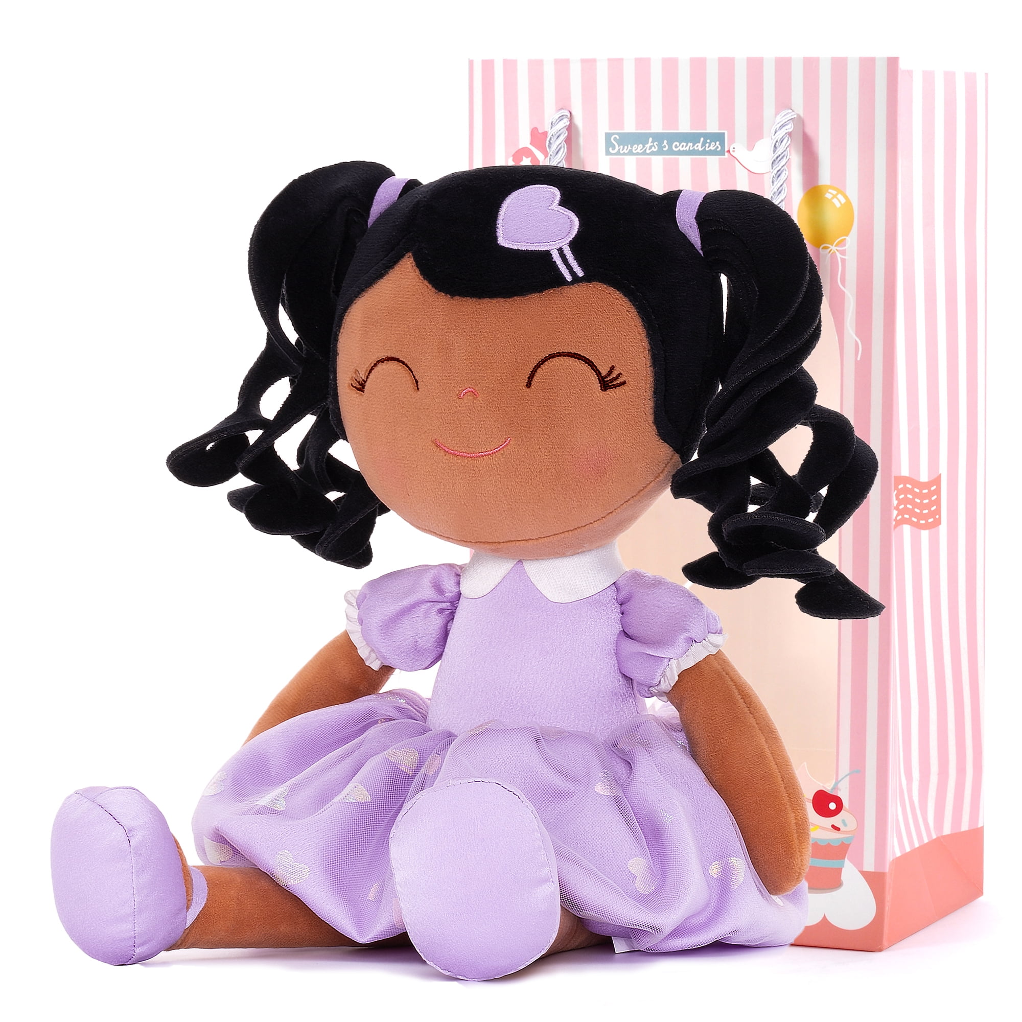 Gloveleya Baby Girl Gifts Plush Dolls Curly Hair Doll Soft Girls Toy ...