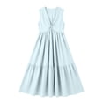 Atogsazn Women's Summer Sleeveless Maxi Dress Flowy V Neck A-Line ...