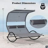 Laijoy Outdoor Double Chaise Rocker, Rocking Daybed Sun Lounger with ...