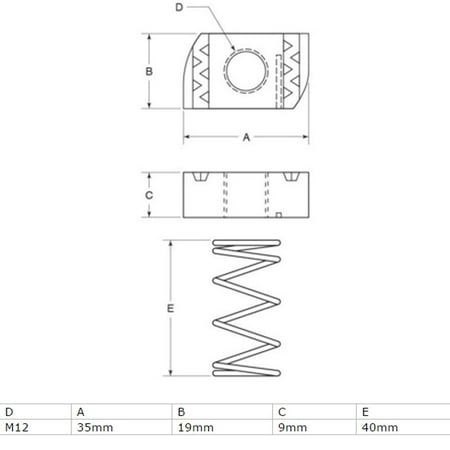 10 Pcs M12 304 Stainless Steel Strut Spring Channel Nuts for Unistrut ...