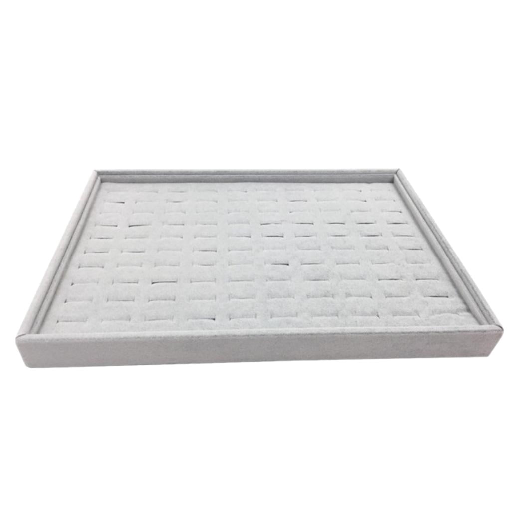 100 -Slot Velvet Tray Showcase Display Organizer Ears Holder - Walmart.com