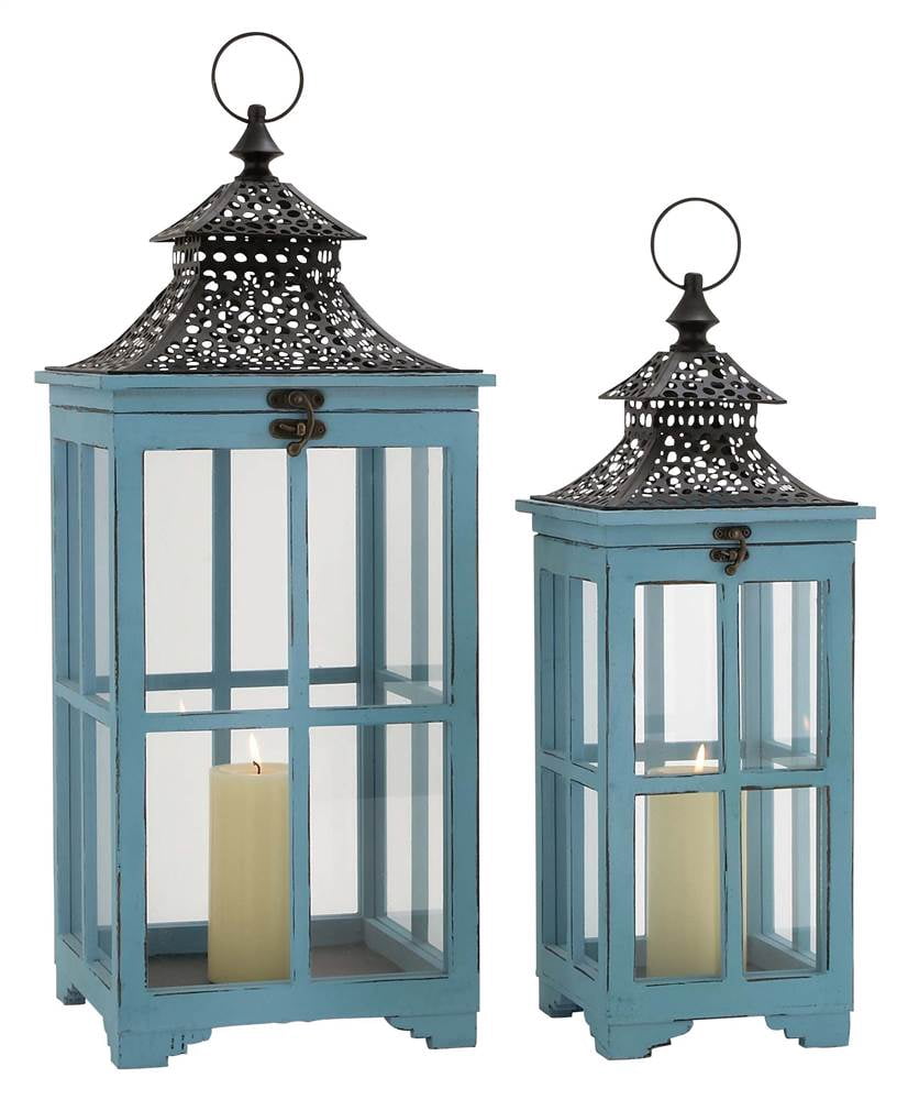 2 Pc Beautiful Lanterns In Blue Walmart 2 Pc Beautiful Lanterns In Blue Walmart