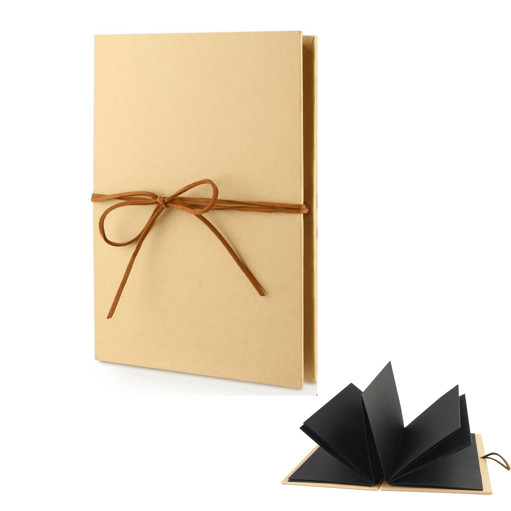 Click here for Lalace Kraft Hardcover Scrapbook With Ribbon Tie... prices