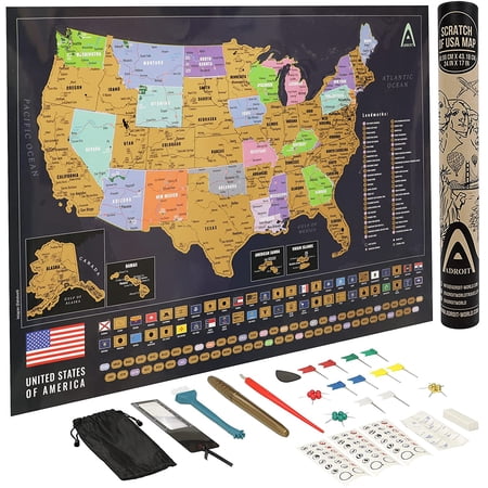 Scratch Map of The United States - 24x17 Scratch Off USA Map Poster ...