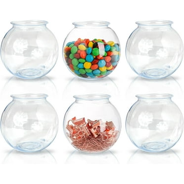 16 oz Clear Mini Plastic Fish Bowls (12 Pack) for Drinks, Decorations ...