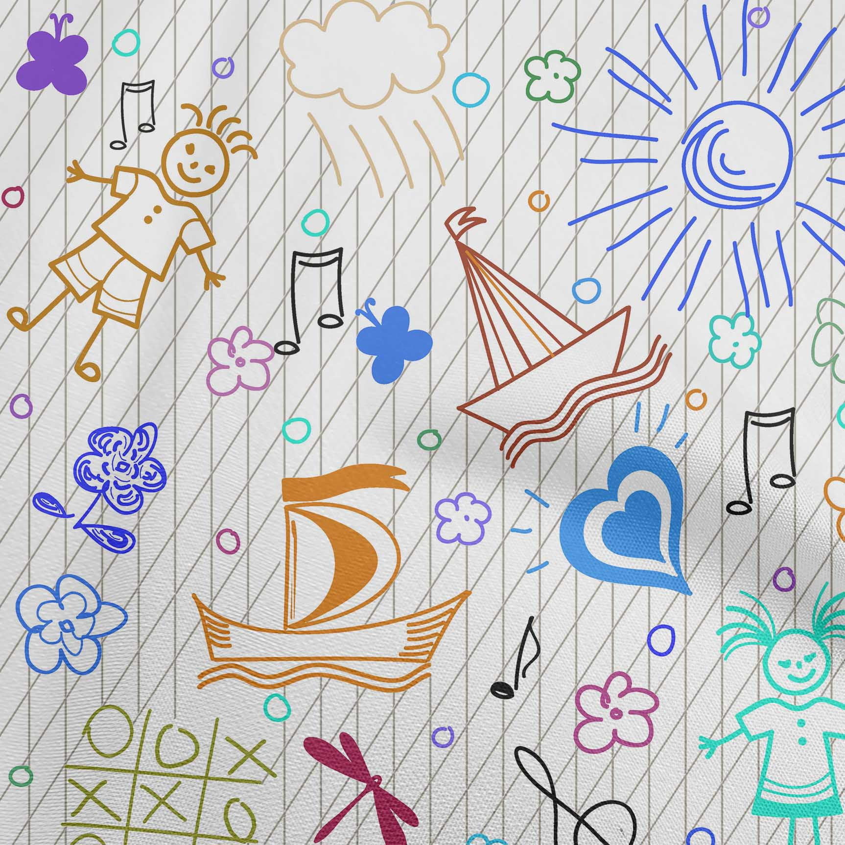 oneOone Silk Tabby Medium Blue Fabric Kids Diy Clothing Quilting Fabric Print Fabric By Yard 42 ...