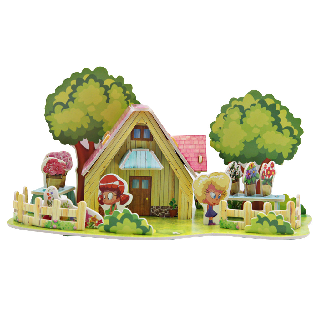 Buy 3D Paper Assembly House Model Children DIY Paper Building ...