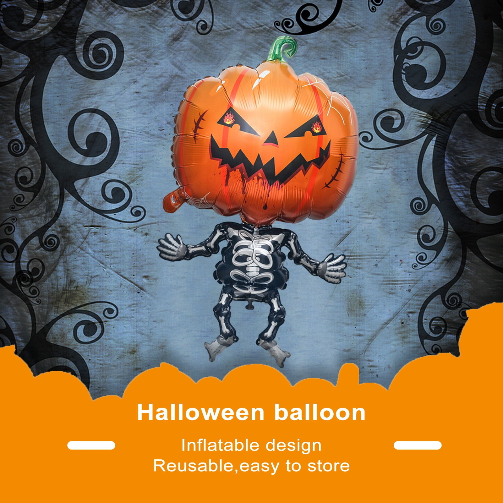 CherryHome Skeleton Patterned Balloon Halloween Party Balloon Funny ...